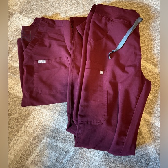 Figs | Tops | Figs Maroon Small Set | Poshmark